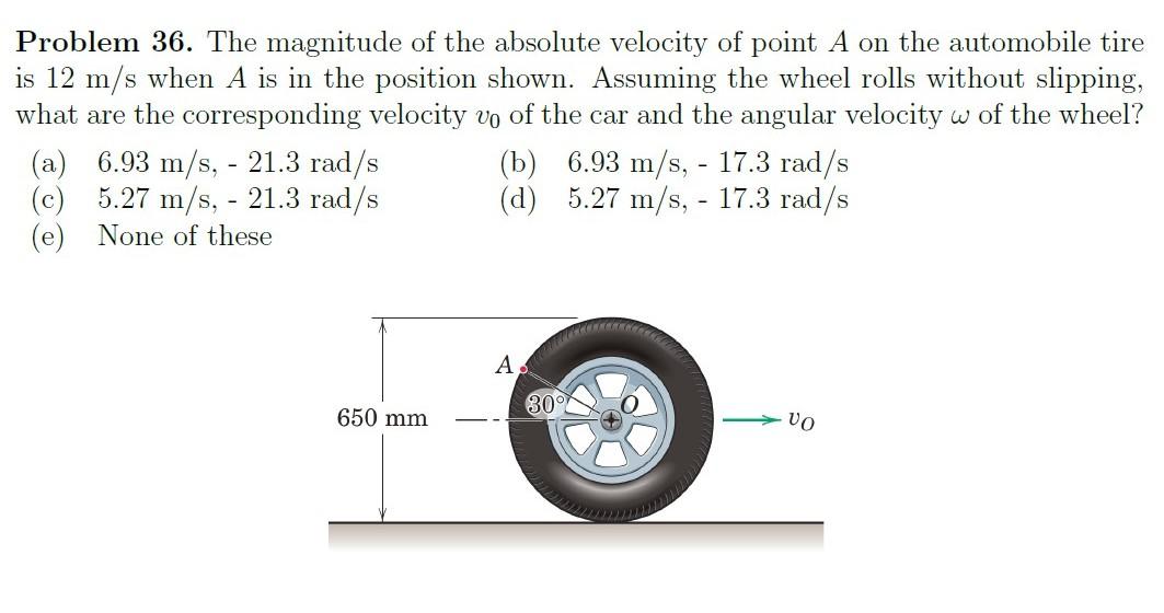 Solved Problem 36. The magnitude of the absolute velocity of | Chegg.com