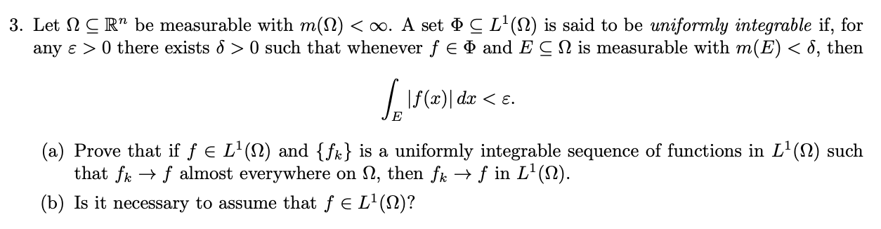 Solved Let Ω⊆Rn be measurable with m(Ω)