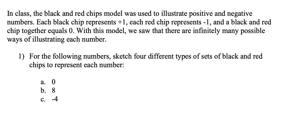 Solved In class, the black and red chips model was used to | Chegg.com