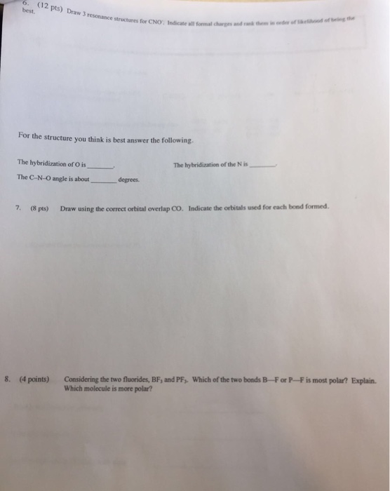 Solved Draw 3 resonance structures for CNO. Indicate all | Chegg.com