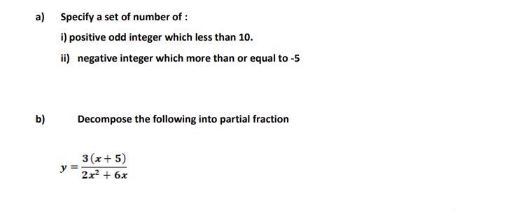 Solved a) ﻿Specify a set of number of :i) ﻿positive odd | Chegg.com