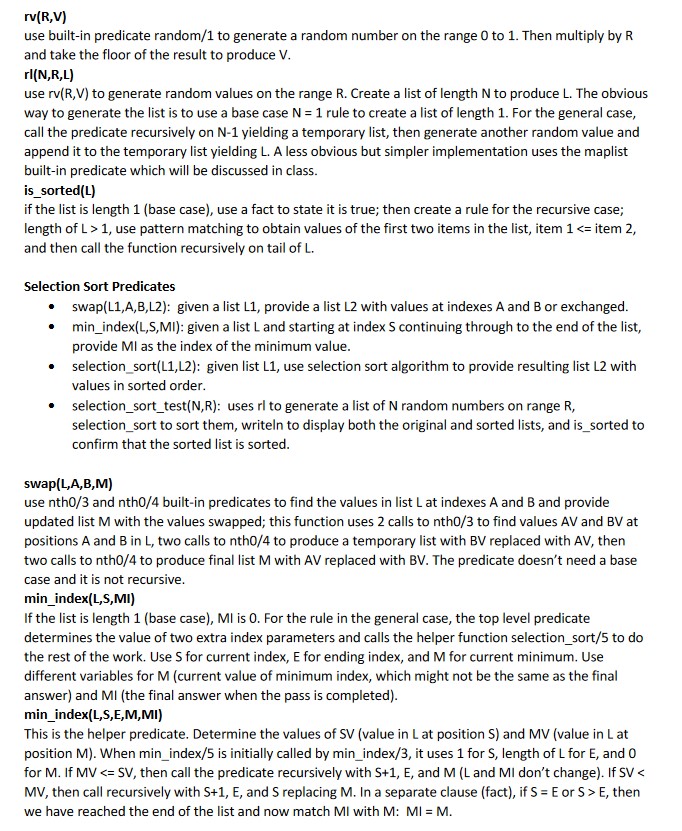 Solved COMP 333 Prolog Programming Project \#1: Sorting | Chegg.com