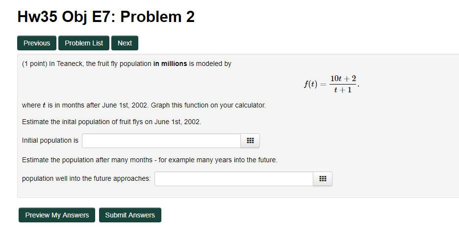 Solved Hw35 Obj E7: Problem 2 PreviouS Problem List Next 1 | Chegg.com Solved Hw35 Obj E7: Problem 2 PreviouS Problem List Next 1 | Chegg.com