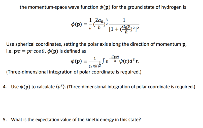 Solved The Momentum Space Wave Function P For The Ground