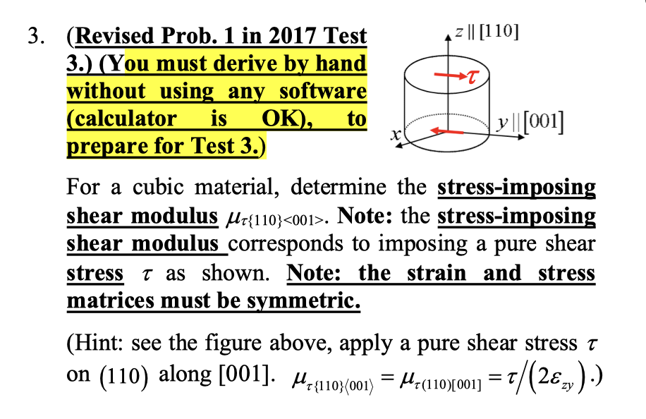 Solved (Revised Prob. 1 in 2017 Test 3.) (You must derive by | Chegg.com