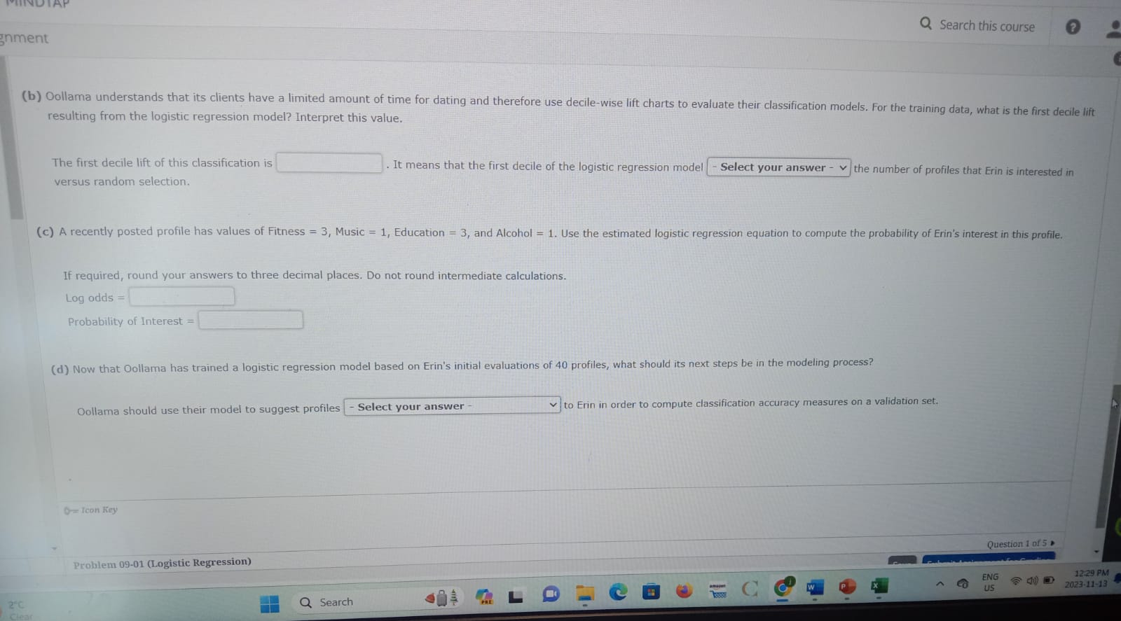 resulting from the logistic regression model? | Chegg.com