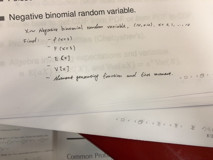 Solved Negative binomial random variable. Nesfotive biomia | Chegg.com