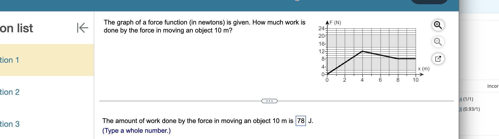 Solved The graph of a force function (in newtons) ﻿is given. | Chegg.com