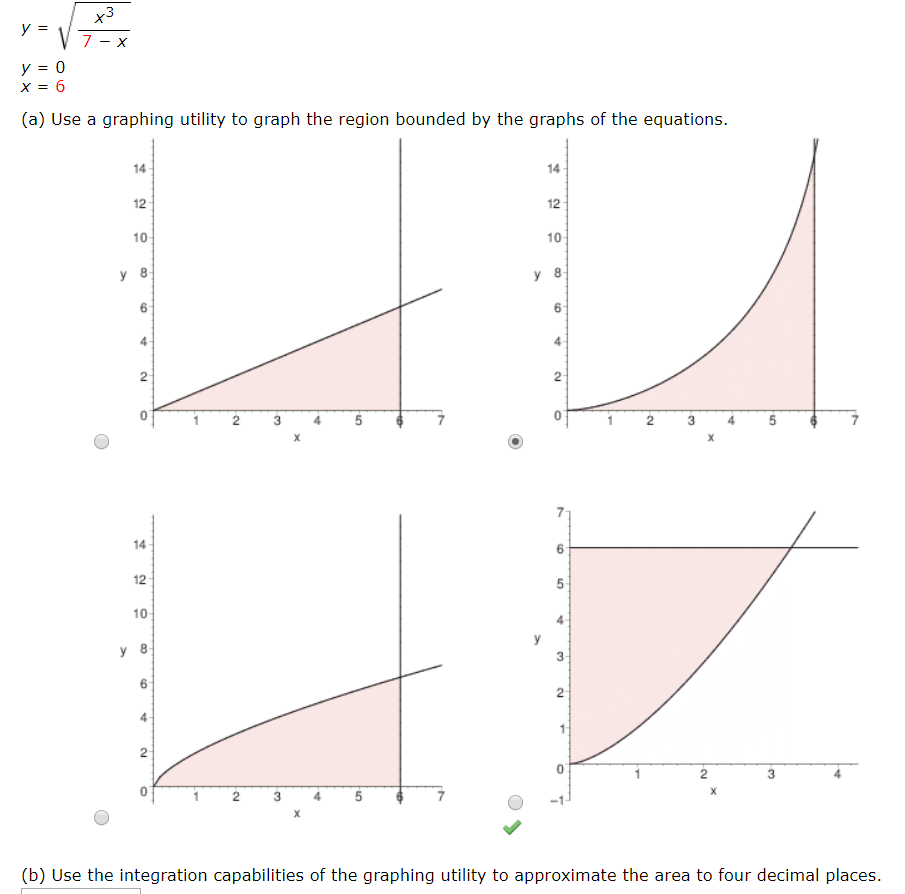 Solved 73 V 7 - x = 0 = 6 y x (a) Use a graphing utility to | Chegg.com