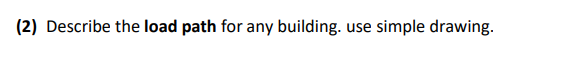 Solved (2) Describe the load path for any building. use | Chegg.com