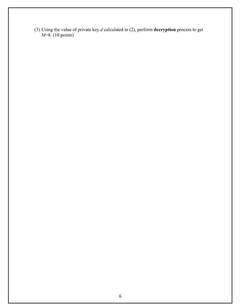 Solved Problem 2. (30 points) In a public-key system using | Chegg.com