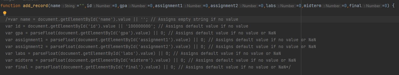 var name = document.getElementById ( elementld: | Chegg.com