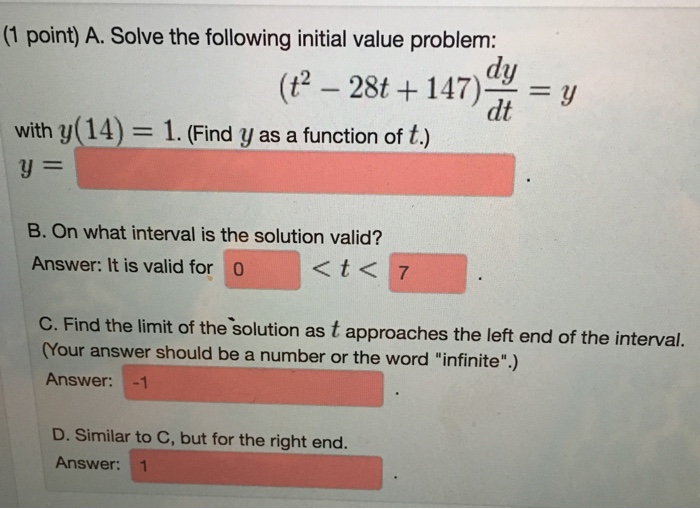 Solved Solve the following initial value problem: (t^2 - | Chegg.com