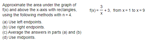 Solved Approximate the area under the graph of f(x) and | Chegg.com