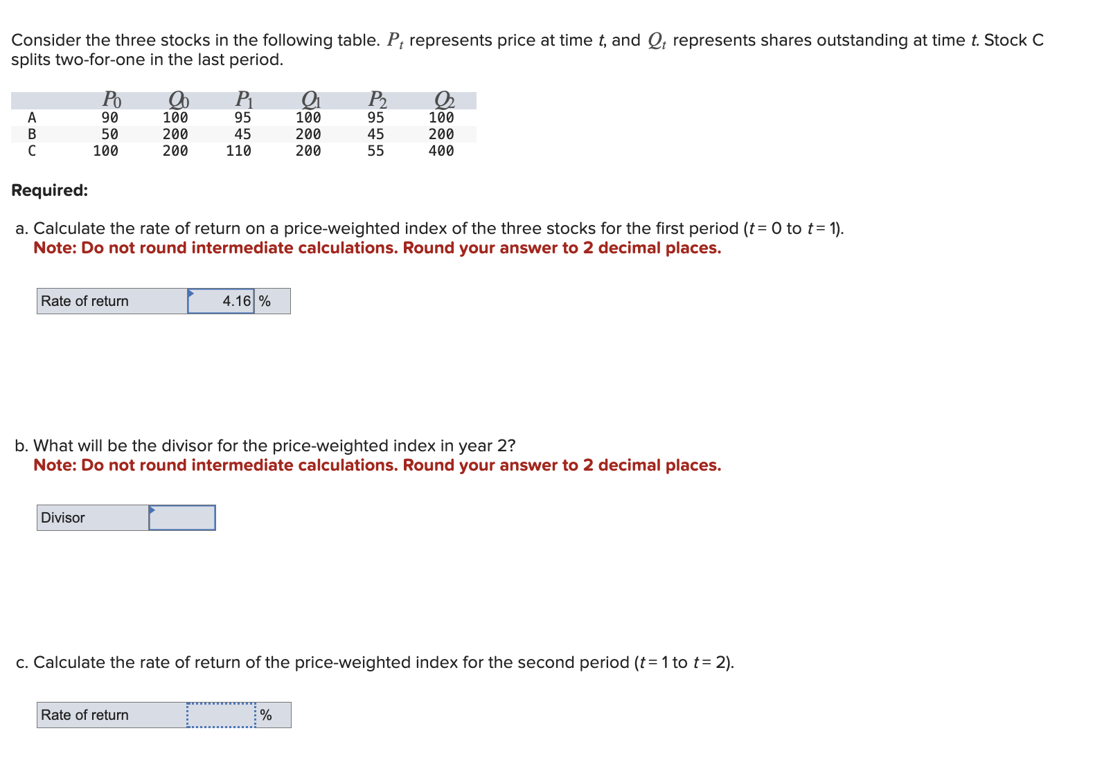 Solved Consider the three stocks in the following table. Pt | Chegg.com