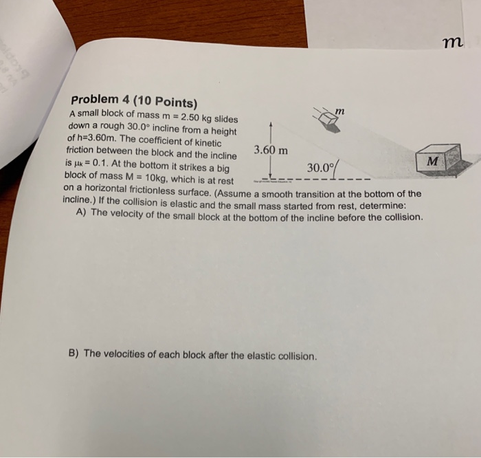 Solved Problem 4 (10 Points) A small block of mass m 2.50 kg | Chegg.com
