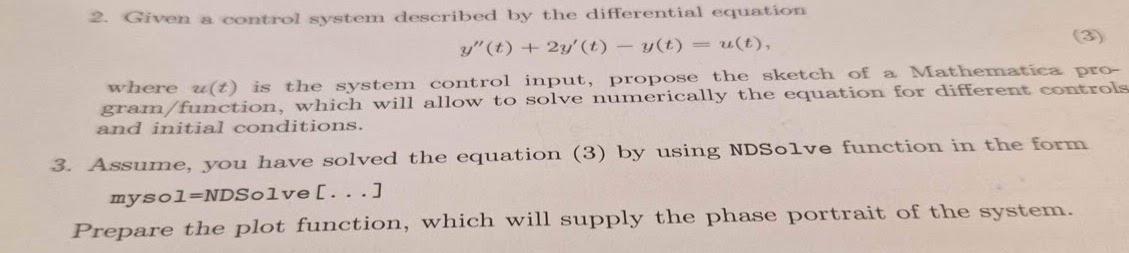 Solved 2. Given a control system described by the | Chegg.com