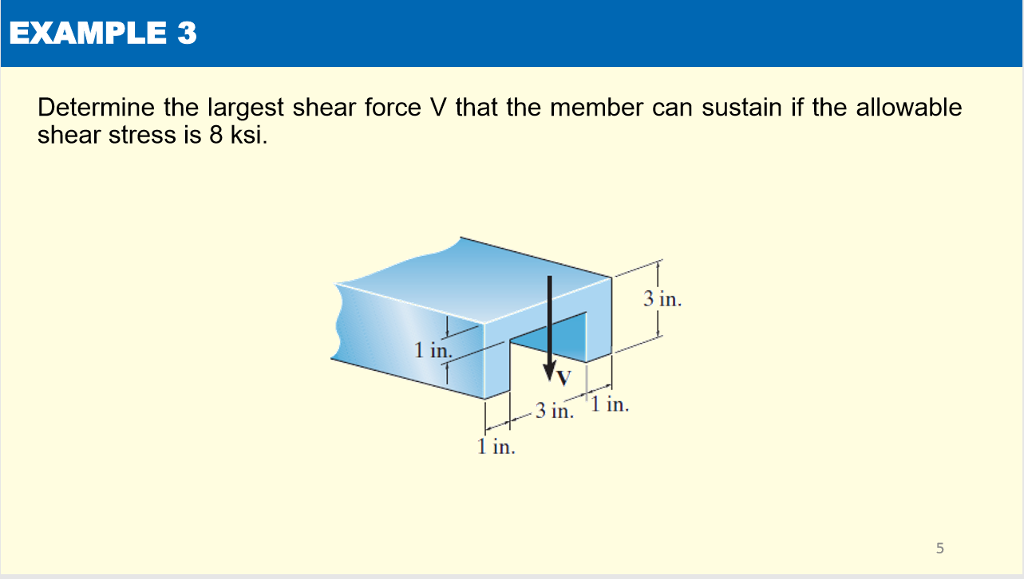 Solved EXAMPLE 3 Determine the largest shear force V that | Chegg.com