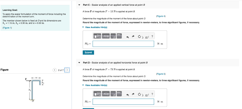 Solved Part C Scalar analysis of an applied vertical force | Chegg.com