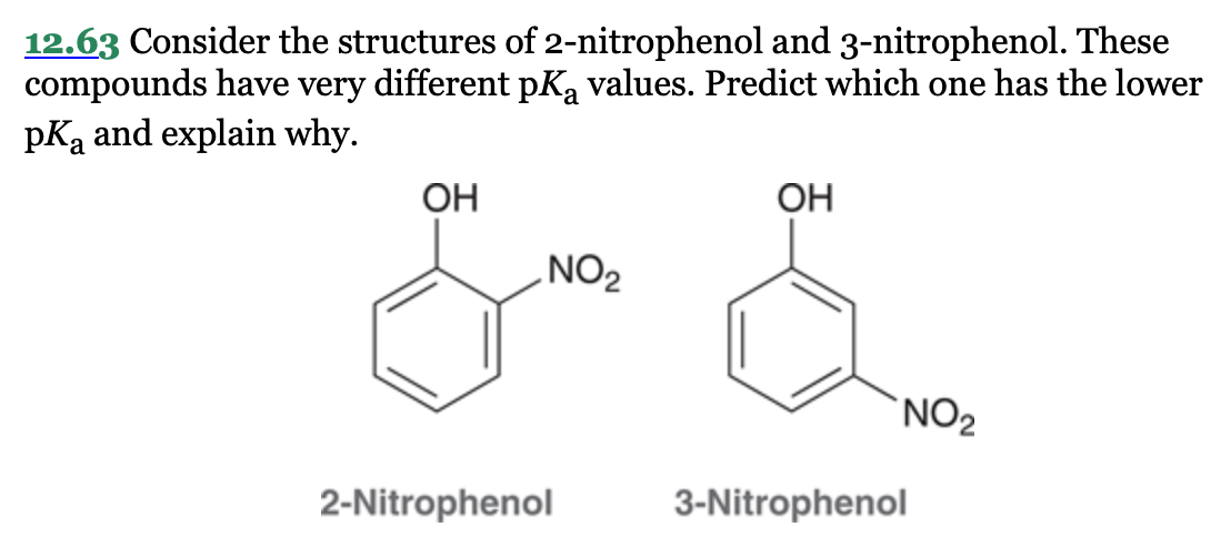 Solved 12.63 Consider the structures of 2-nitrophenol and | Chegg.com