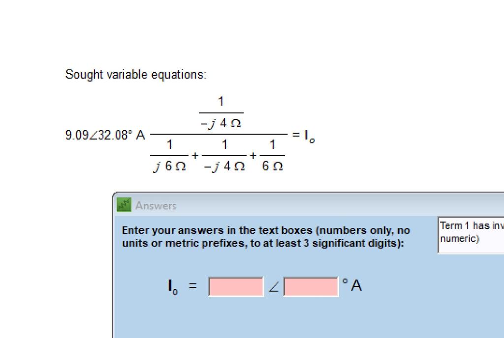 Solved Sought variable equations: | Chegg.com