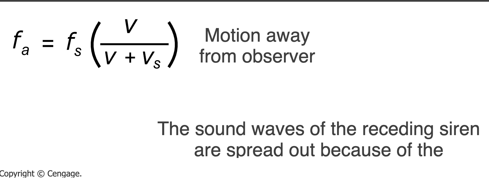 Solved A receding source decreases the apparent frequency | Chegg.com