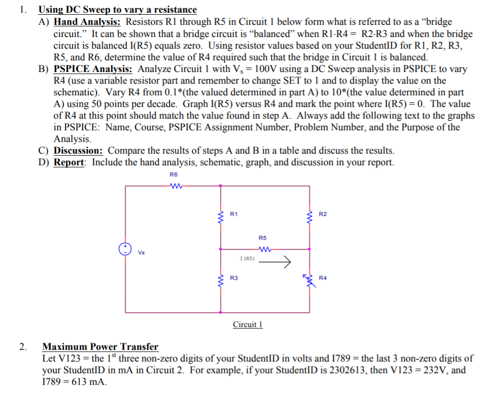 Reference: Sample PSPICE Report PSPICE Lecture #3 (DC | Chegg.com
