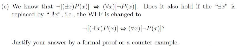 Solved (a) Prove the validity of the following WFF by formal | Chegg.com