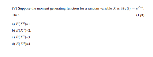 Solved Problem 4. Multiple choice. For each problem, one and | Chegg.com