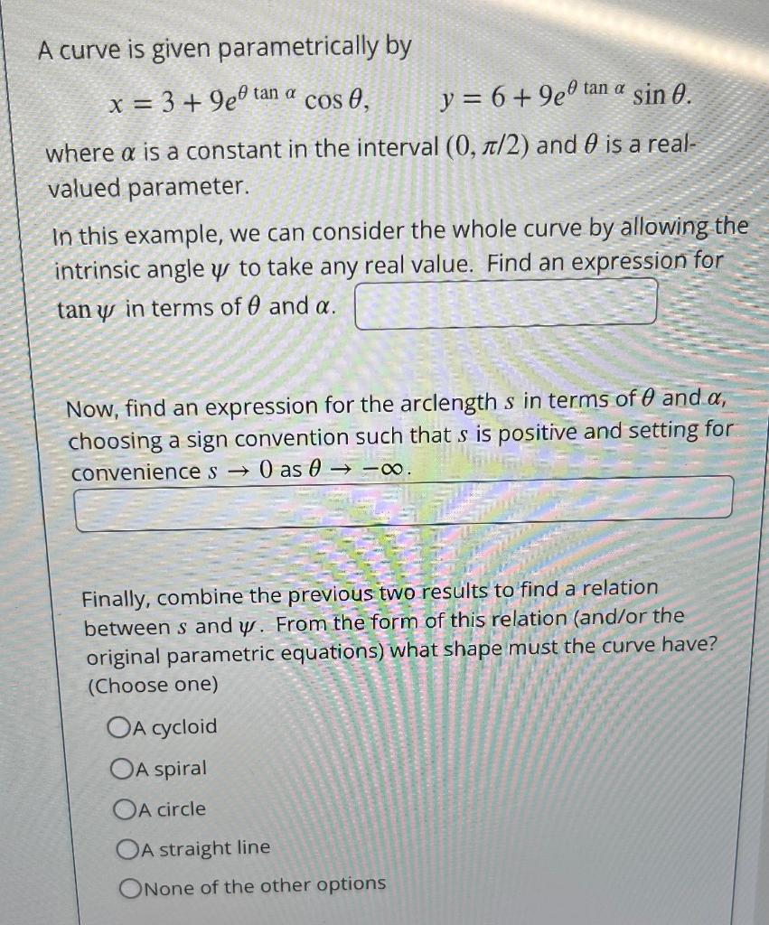 Solved A curve is given parametrically by | Chegg.com