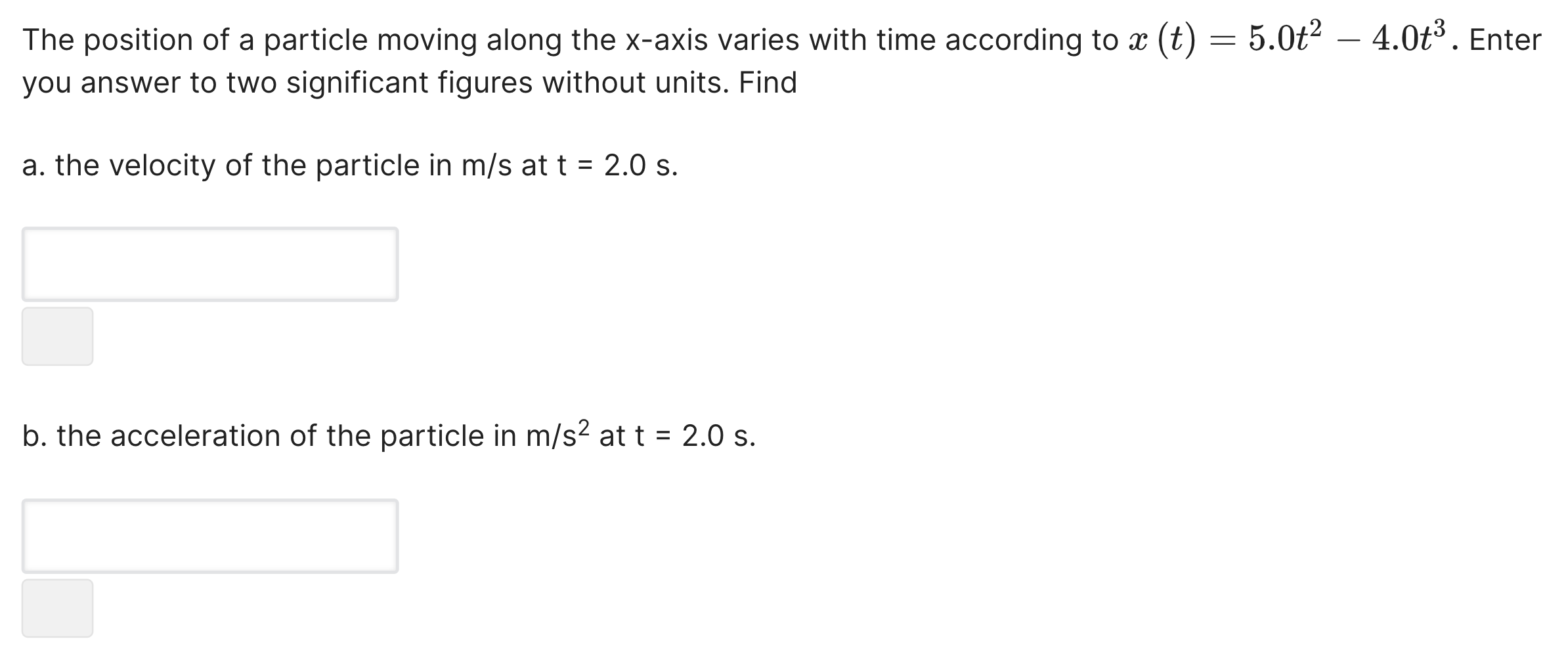 Solved The position of a particle moving along the x-axis | Chegg.com