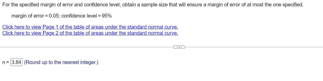 Solved For the specified margin of error and confidence | Chegg.com