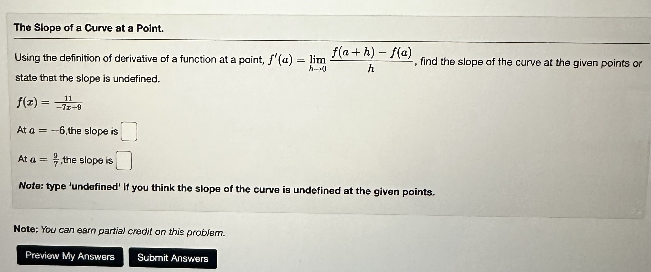 Solved The Slope of a Curve at a Point.Using the definition | Chegg.com