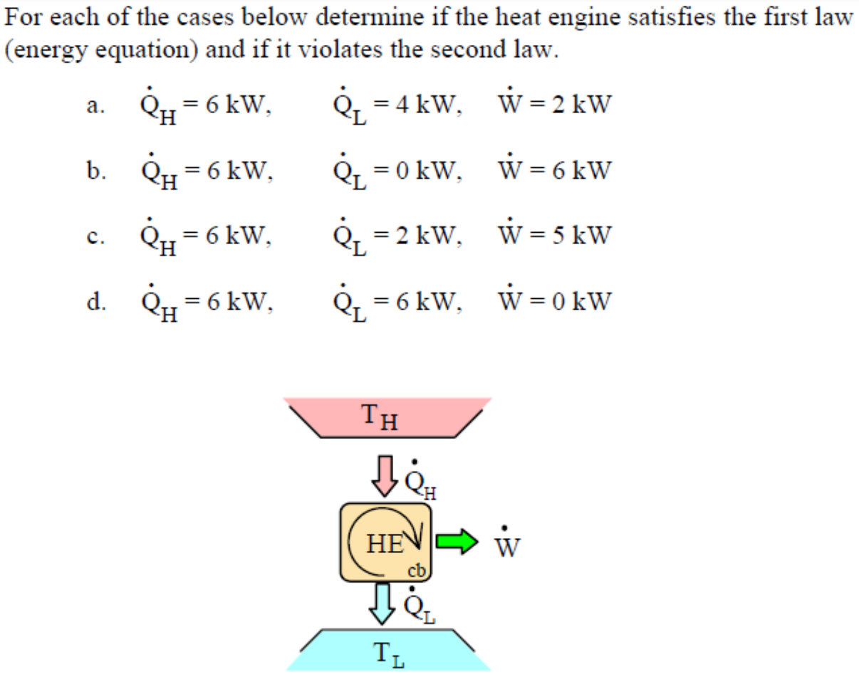 Solved For each of the cases below determine if the heat | Chegg.com