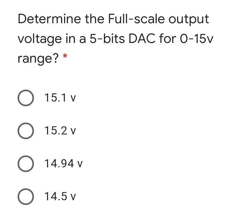 Solved Determine the Full-scale output voltage in a 5-bits | Chegg.com