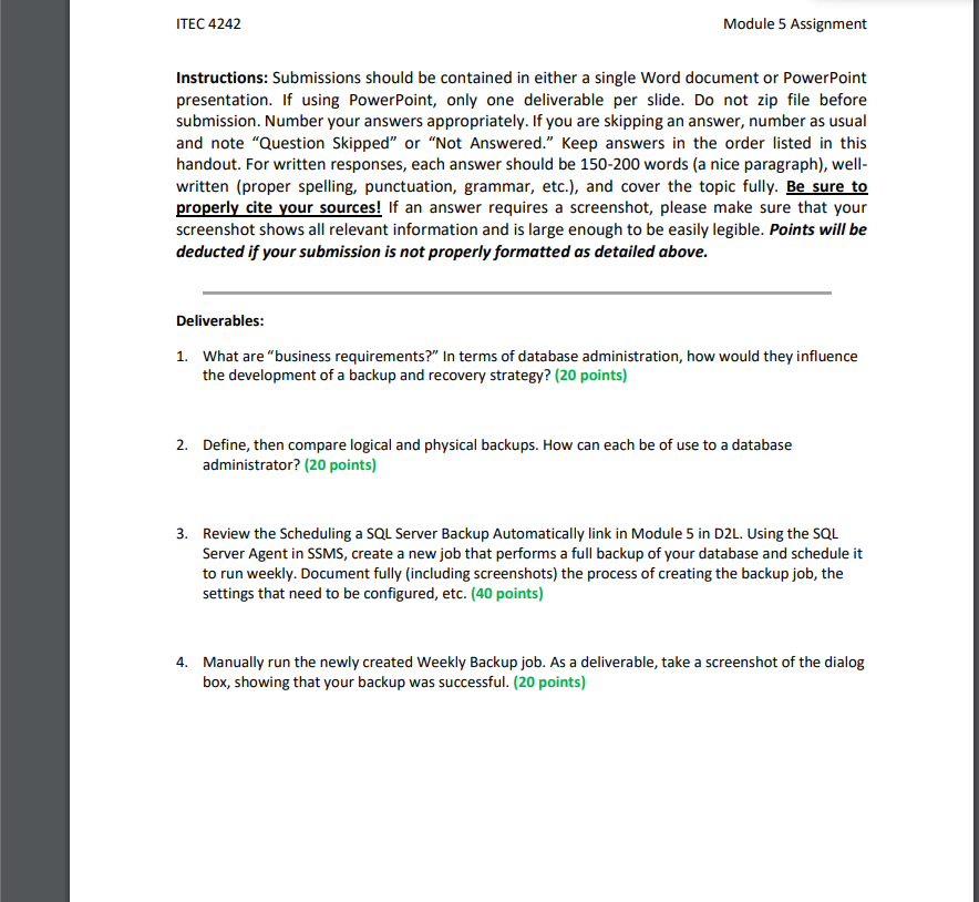 Solved Instructions: Submissions should be contained in | Chegg.com