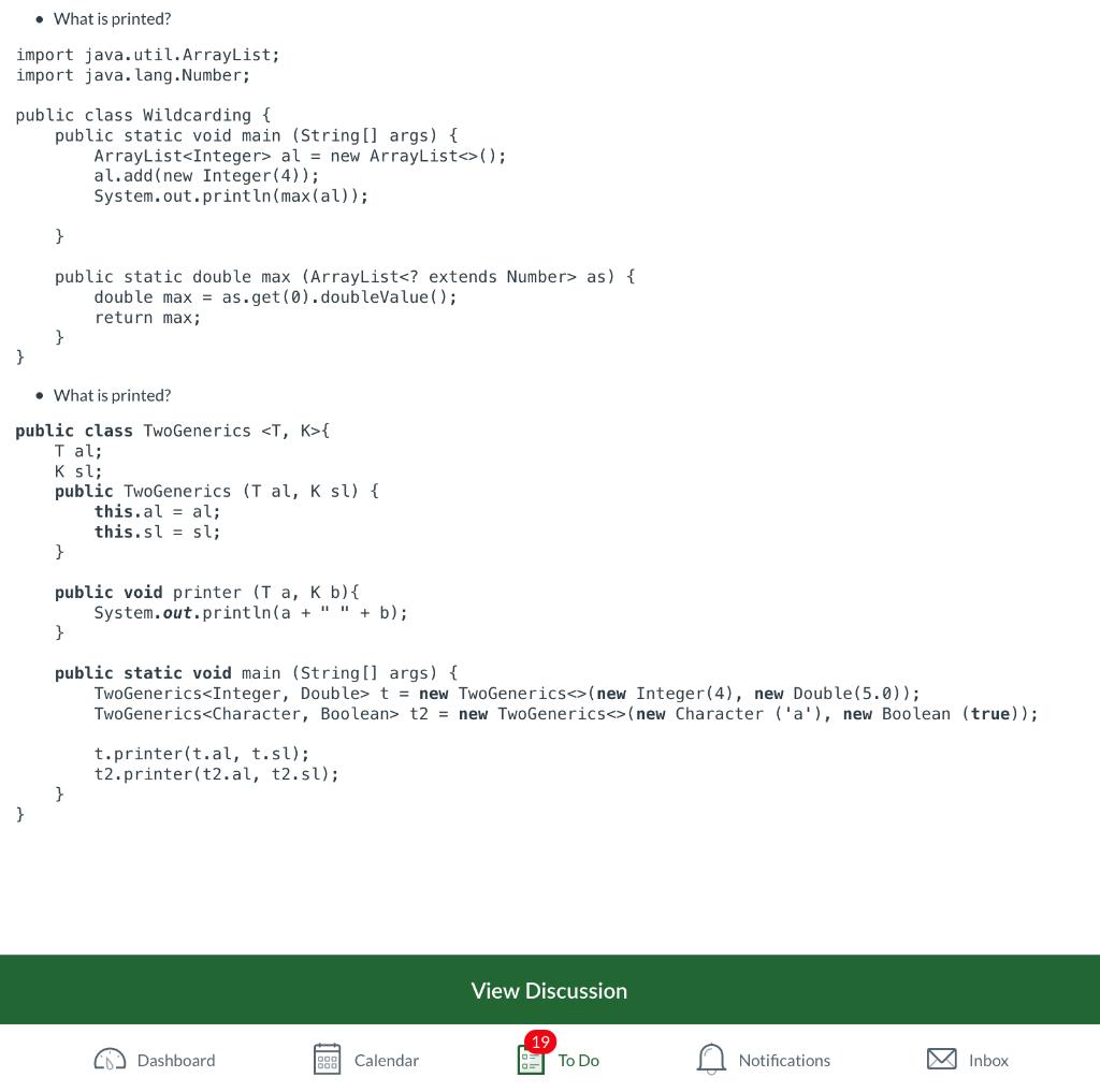 Solved - What is printed? import java.util. Arraylist; | Chegg.com
