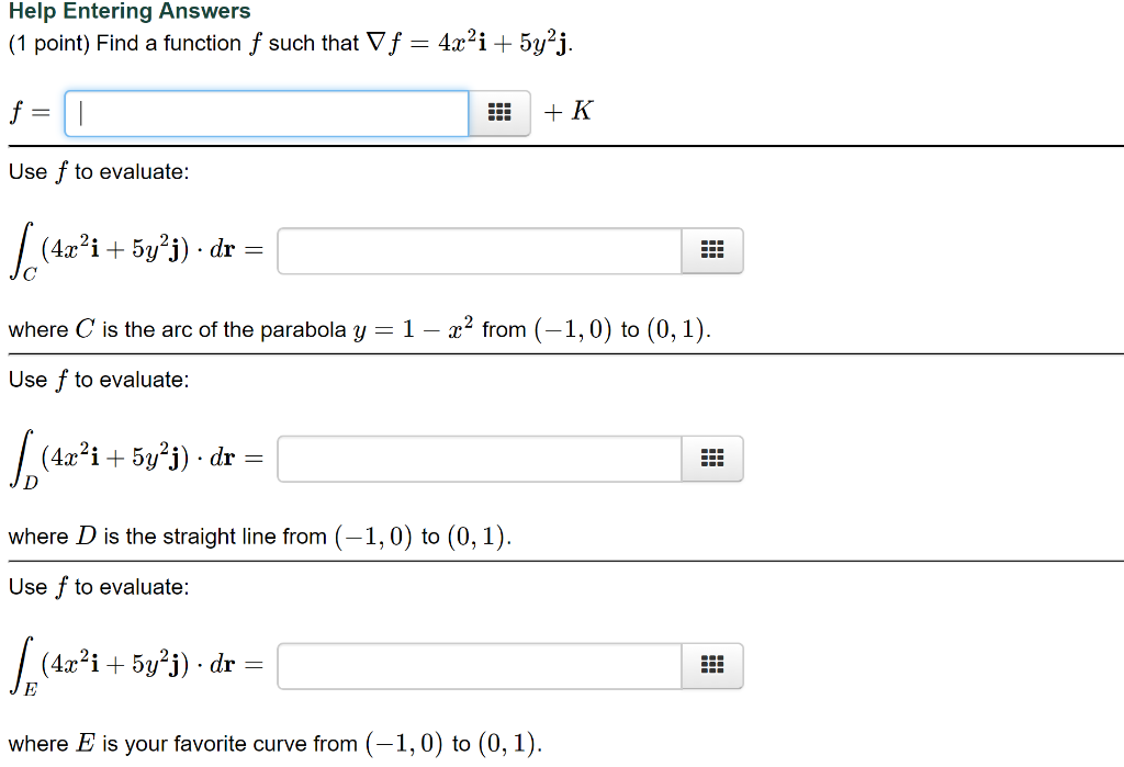 Solved Help Entering Answers (1 point) Find a function f | Chegg.com Solved Help Entering Answers (1 point) Find a function f | Chegg.com