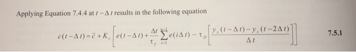 7.40** Write the velocity form of the PID algorithm | Chegg.com