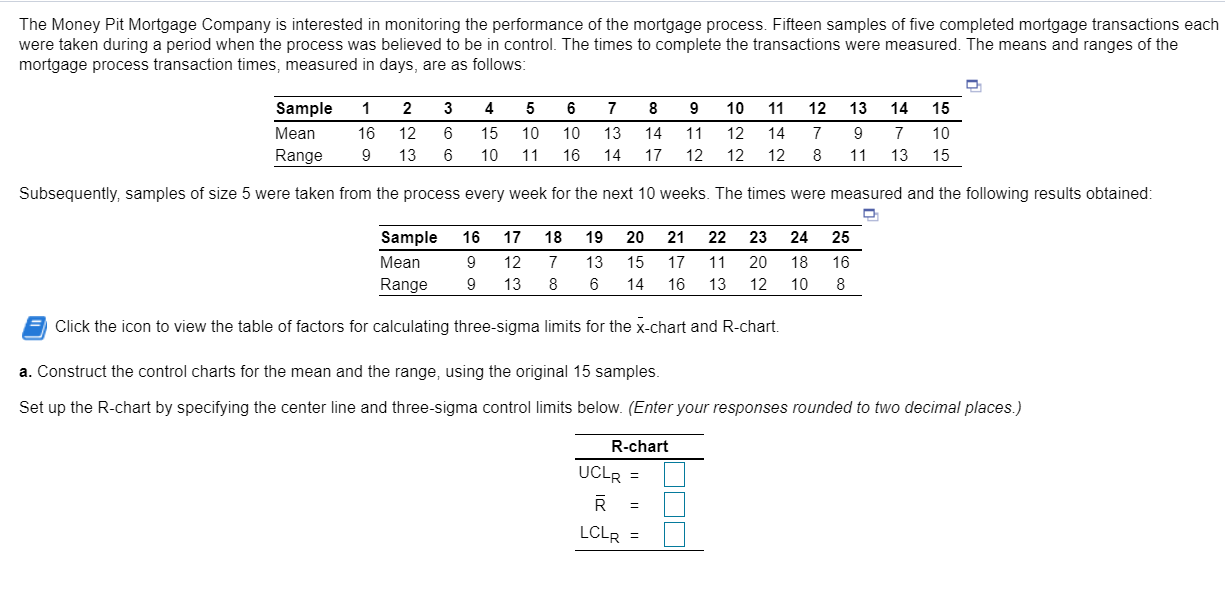 Solved Х 0 Reference Factors for calculating three-sigma | Chegg.com