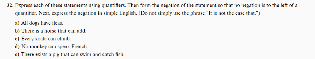 Express each of these statements using quantifiers. | Chegg.com