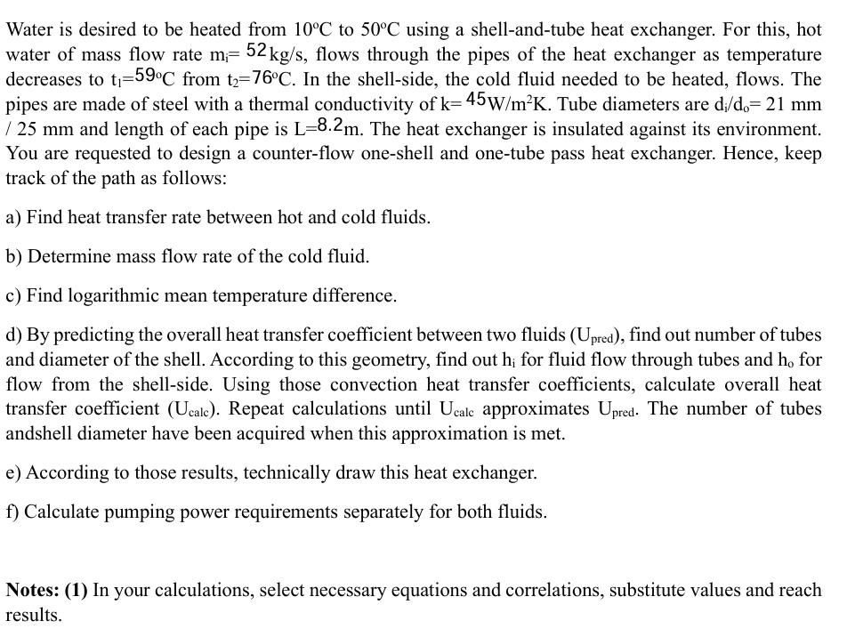 Solved Please solve the following HEAT TRANSFER question | Chegg.com
