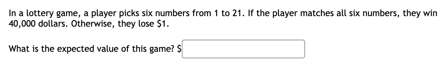 Solved In a lottery game, a player picks six numbers from 1 | Chegg.com