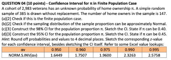 Solved QUESTION 04 (10 points) - Confidence Interval for π | Chegg.com