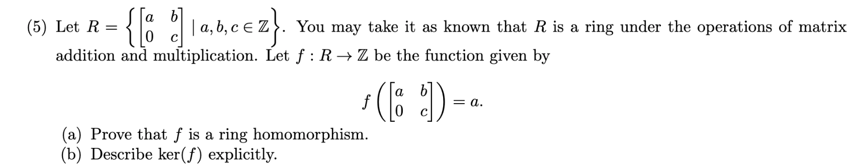 Solved a = b (5) Let R = | a,b,c You may take it as known | Chegg.com