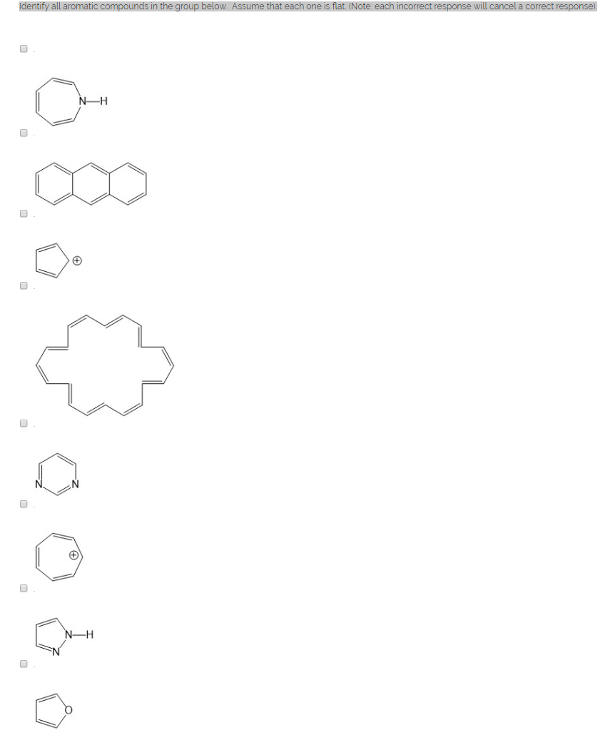 Solved Identify all aromatic compounds in the group below. | Chegg.com