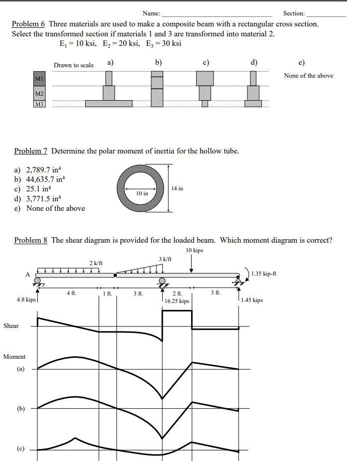 Solved Name: Section: Problem 6 Three materials are used to | Chegg.com