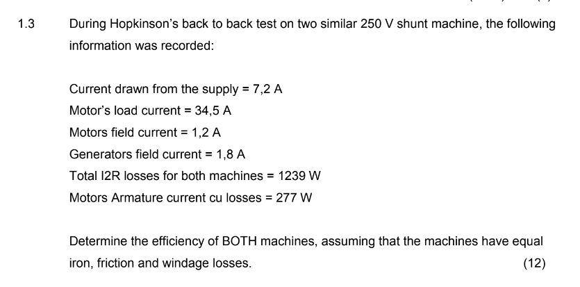 Solved During Hopkinson's back to back test on two similar | Chegg.com