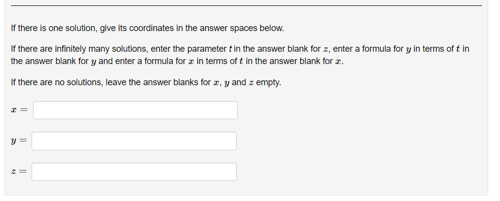 Solved (1 point) Solve the system using matrices (row | Chegg.com