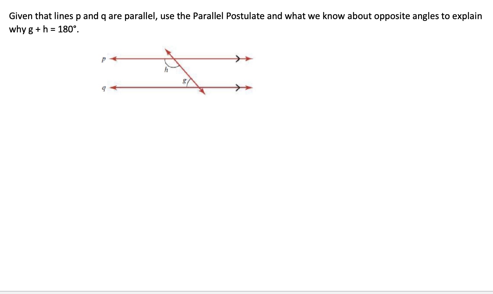 Solved Given that lines p and q are parallel, use the | Chegg.com
